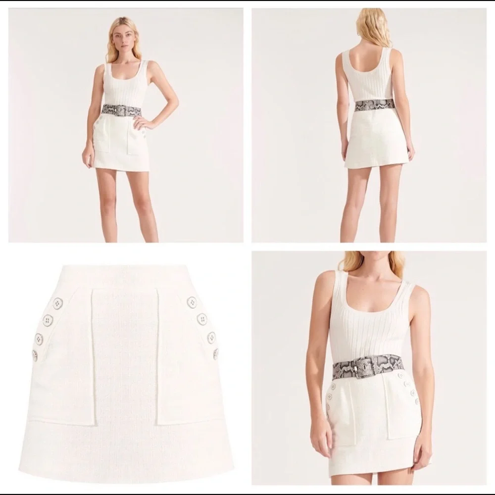 Veronica Beard | Skirts | Veronica Beard Bond Button Pocket Mini Skirt ...